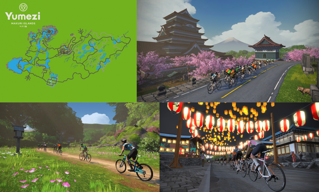 【Zwift】日本をモチーフとした「Makuri Islands（マクリ島）」ワールド＆ 第1弾マップ「Yumezi(夢路)」2021年5月 ...